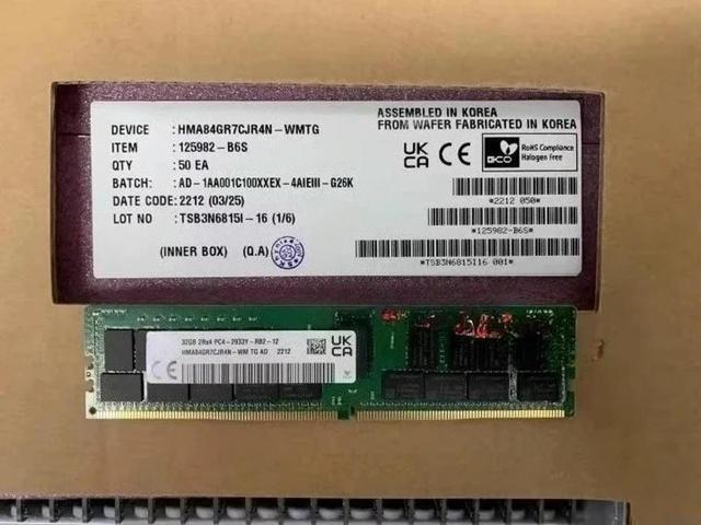 Click here for For Hyundai/SK Hynix 32G 2RX4 PC4-2933Y ECC REG DD... prices