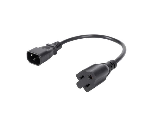 Click here for 2X 1Ft IEC 320 C14 Male Plug To NEMA 5-15R 3 Prong... prices