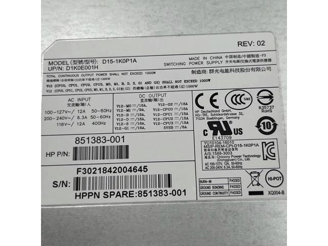 Click here for For Z6 G4 1000W Workstation Power Supply 851383-00... prices