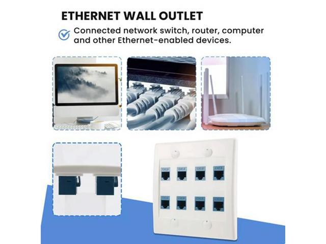Click here for Ethernet Wall Plate 8 Port Double Gang Cat6 RJ45 J... prices