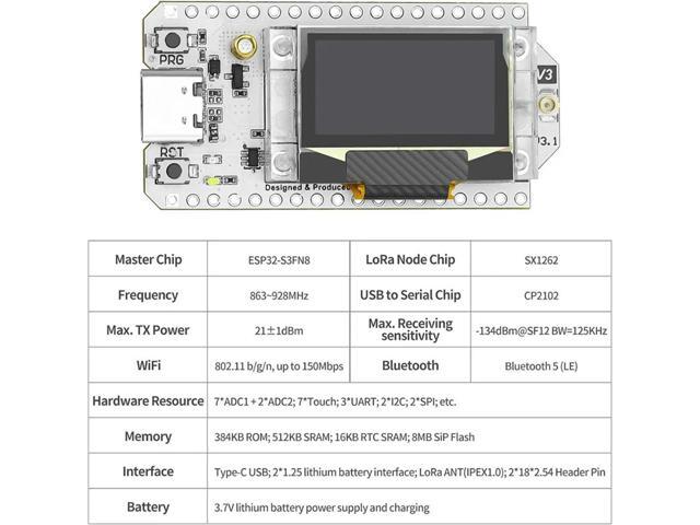 Click here for Ageryu ESP32 SX1262 Lora 868Mhz/915Mhz OLED Wifi B... prices