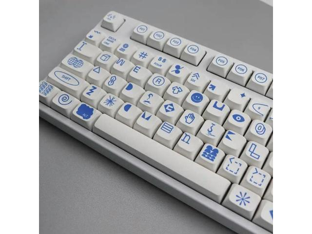 Click here for 108Keys PBT Keycaps XDA DyeSubbed Blue Sign Keycap... prices