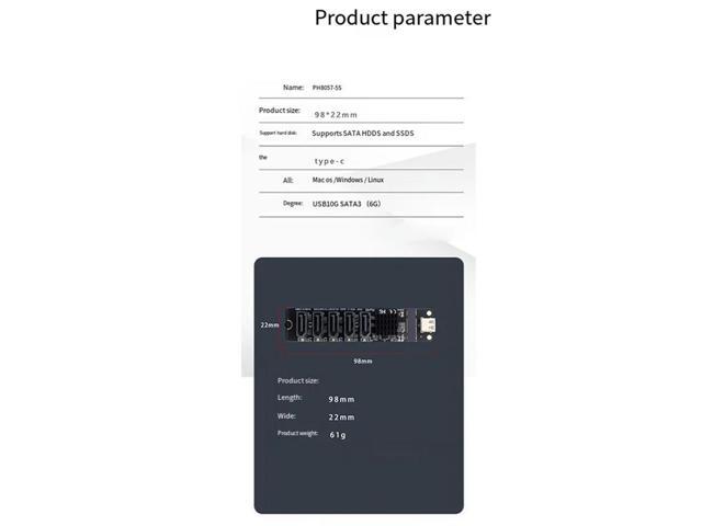 Click here for Adapter Card TYPE-C To SATA To 5-Port SATA3 6Gbps... prices