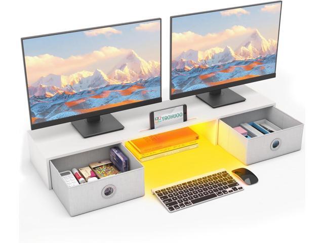 Click here for Dual Monitor Stand with LED Light 2 Drawers  Compu... prices