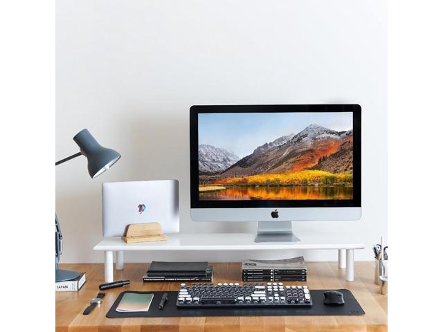 Click here for Bamboo Dual Monitor Stand Riser White  Desk Monito... prices