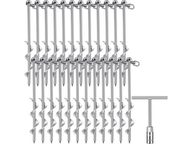 Click here for Zhengmy 24 Pcs Ground Anchors Screw in  12 Inch He... prices