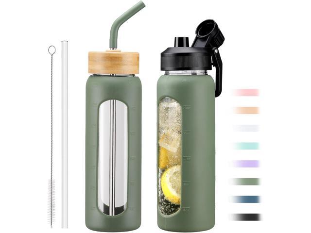 Click here for Glass Water Bottle with Straw  24oz Glass Drinking... prices