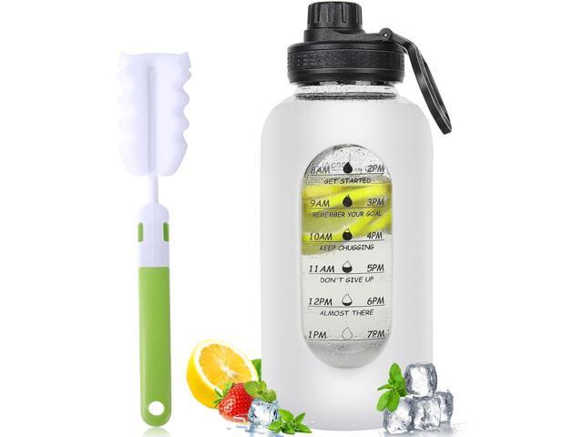 Click here for 40oz Glass Water Bottle with Handle Lid Time Marke... prices