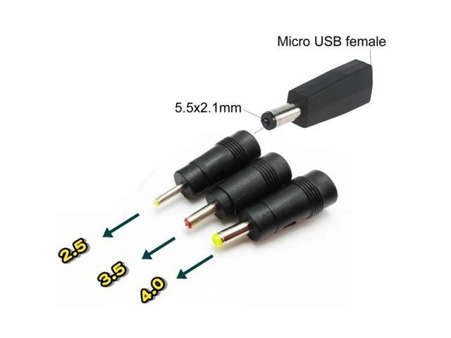 Click here for Micro USB Female to DC 5.5x2.1mm 3.5x1.35mm 2.5x0.... prices