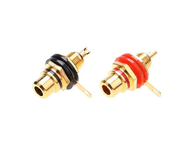Click here for 2pcs RCA Female Socket Connectors Zinc Alloy Gold... prices