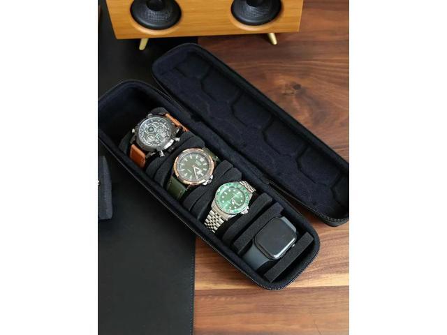 Click here for 5-Slot Watch Travel Case Roll Soft Foam Pillows Ha... prices