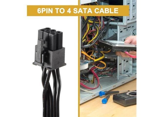 Click here for Pcie 6Pin Male To 4 SATA Power Supply Cable For Se... prices