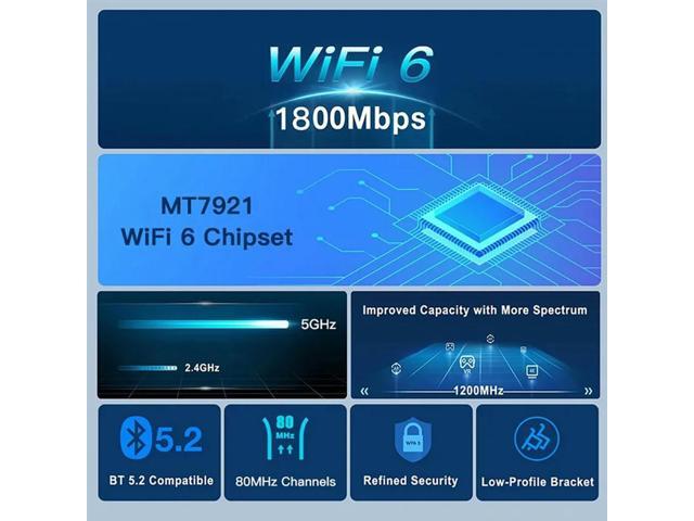 Click here for 1800Mbps 6 MT7921 PCI Express Wireless Adapter Blu... prices