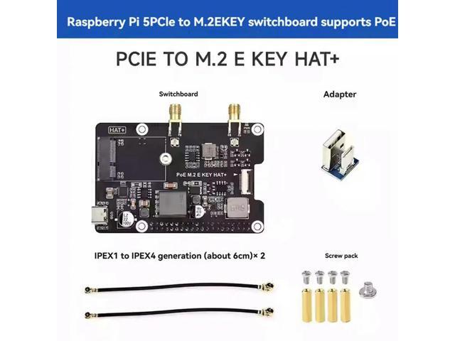 Click here for For Raspberry Pi 5 PCIe to M.2 E KEY with PoE HAT+... prices