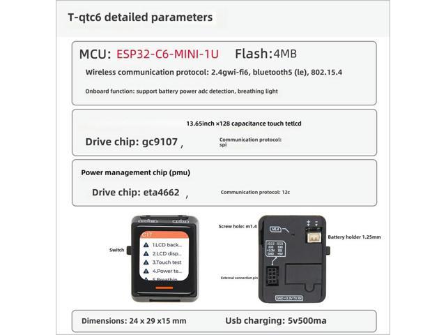 Click here for T-QTC6 ESP32-C6 Development Board 0.85 Inch LCD To... prices
