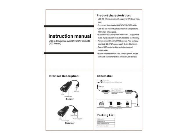 Click here for USB 2.0 Extender Over Cat5 Cat5e Cat6 Ethernet Cab... prices