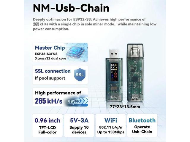 Click here for 2PCS NMMiner Miner 265KH/S USB Chain ESP32 Crypto... prices