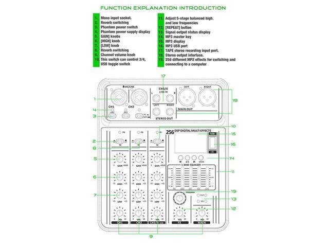 Click here for 4 Channel 256DSP Audio Mixer USB Studio Bluetooth... prices