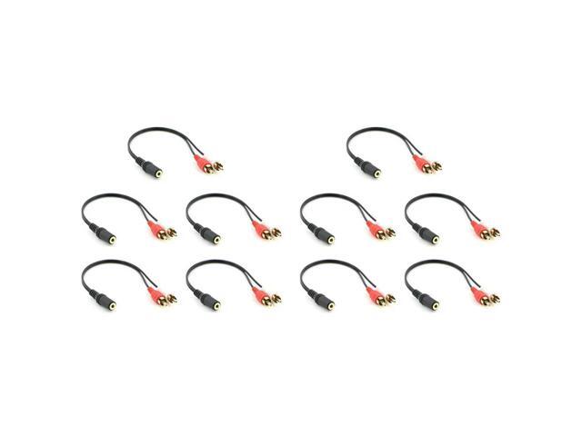 Click here for 10X 2 RCA Male To Female 3.5Mm Jack Aux Stereo Aud... prices