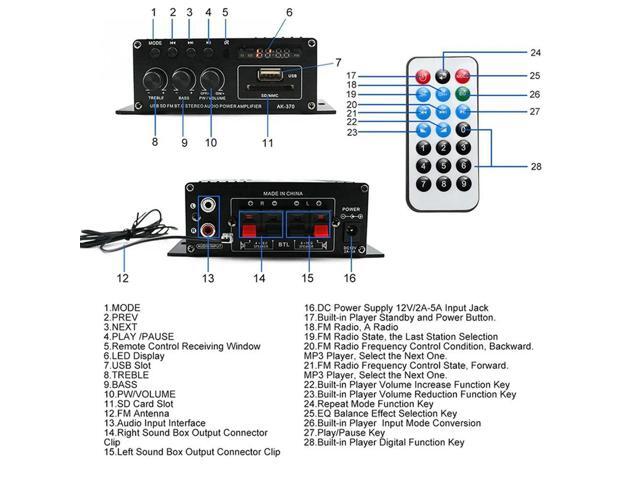 Click here for Auto Music Subwoofer Speaker 2.0 Channel Audio Amp... prices