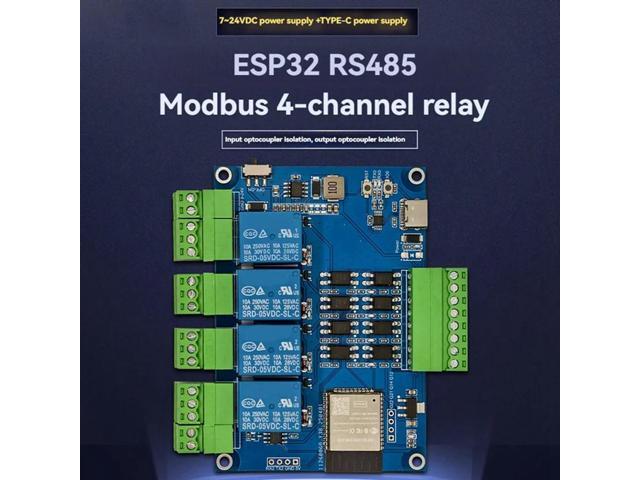 Click here for Bluetooth Enabled ESP32 RS485 Modbus 4 Channel Rel... prices