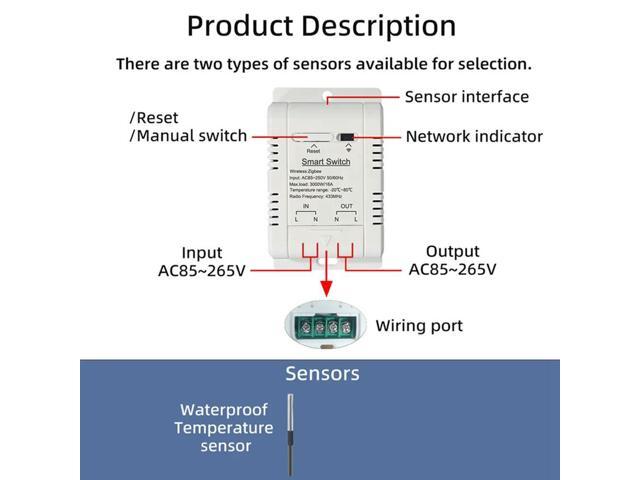 Click here for Temperature Switch With 2M Sensor Ewelink 16A Temp... prices