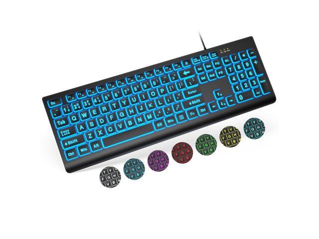 Click here for SABLUTE Large Print Backlit Keyboard  Wired USB Li... prices