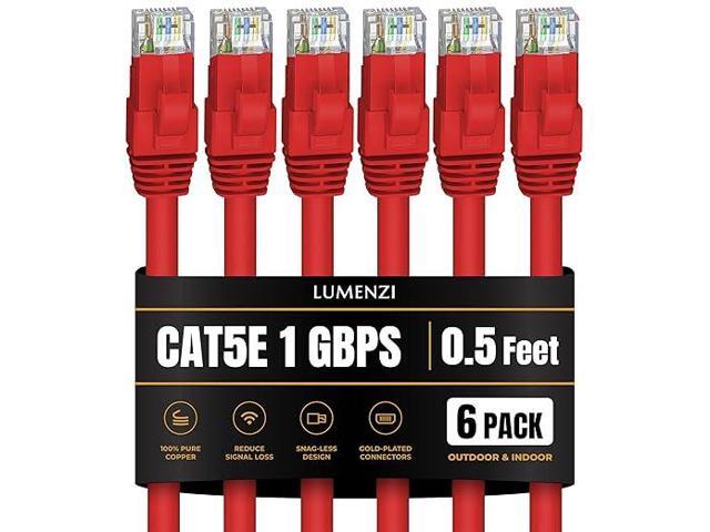 Click here for Lumenzi Cat 5e Ethernet Cable 0.5 FT in Red 6 Pack... prices