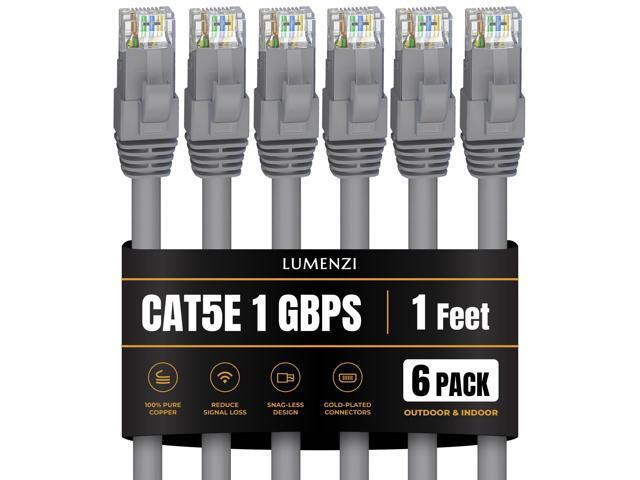 Click here for Lumenzi Cat 5e Ethernet Cable 1 FT in Grey 6 Pack... prices
