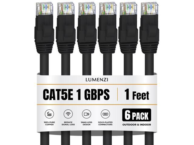 Click here for Lumenzi Cat 5e Ethernet Cable 1 FT in Black 6 Pack... prices
