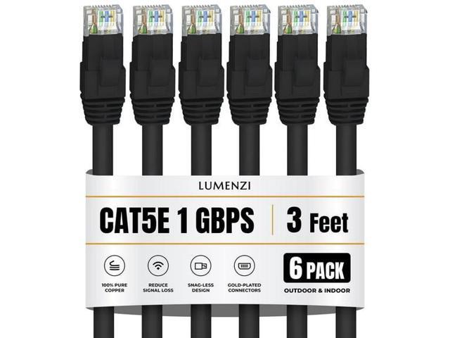 Click here for Lumenzi Cat 5e Ethernet Cable 3 FT in Black 6 Pack... prices