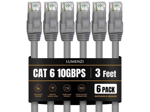 Click here for Lumenzi Cat 6 Ethernet Cable 3 FT in Grey 6 Pack 1... prices