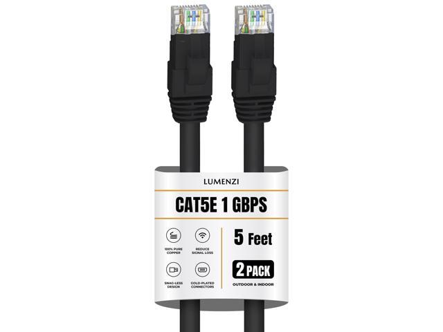Click here for Lumenzi Cat 5e Ethernet Cable 5 FT in Black 2 Pack... prices