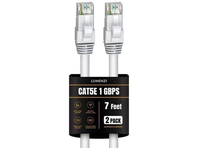 Click here for Lumenzi Cat 5e Ethernet Cable 7 FT in White 2 Pack... prices