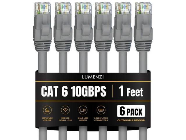 Click here for Lumenzi Cat 6 Ethernet Cable 1 FT in Grey 6 Pack 1... prices