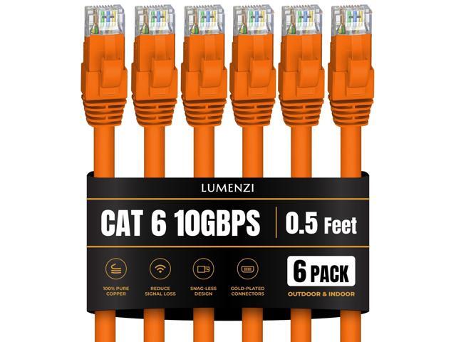 Click here for Lumenzi Cat 6 Ethernet Cable 0.5 FT in Orange 6 Pa... prices