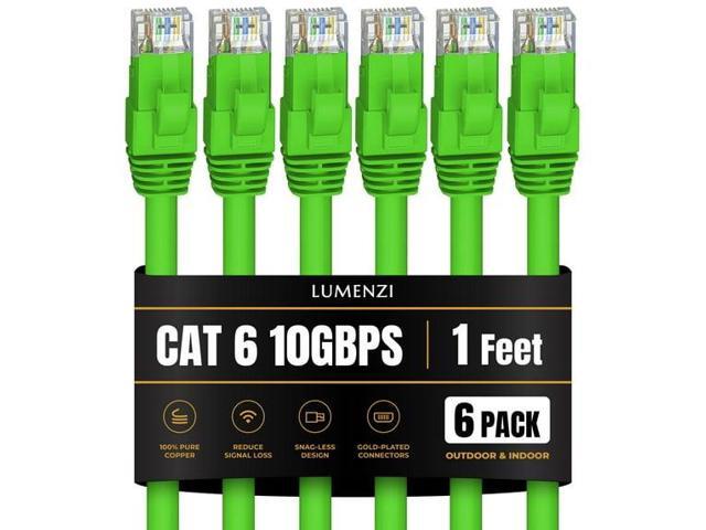 Click here for Lumenzi Cat 6 Ethernet Cable 1 FT in Green 6 Pack... prices