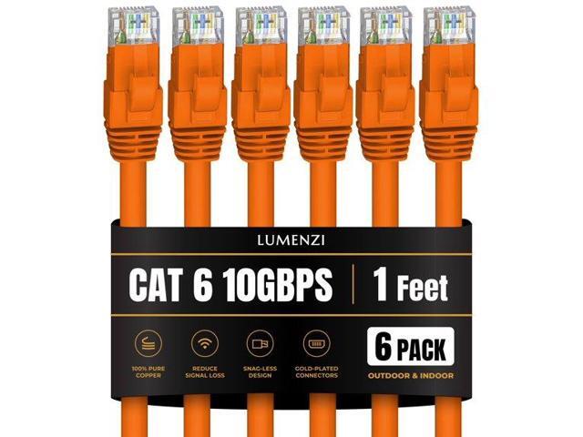 Click here for Lumenzi Cat 6 Ethernet Cable 1 FT in Orange 6 Pack... prices