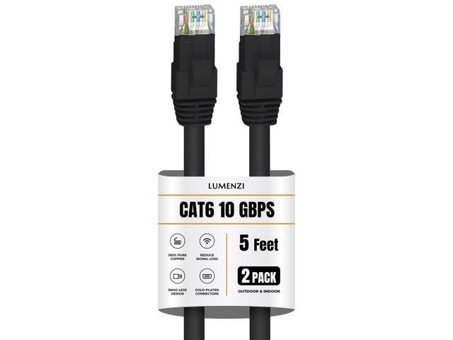 Click here for Lumenzi Cat 6 Ethernet Cable 5 FT in Black 2 Pack... prices