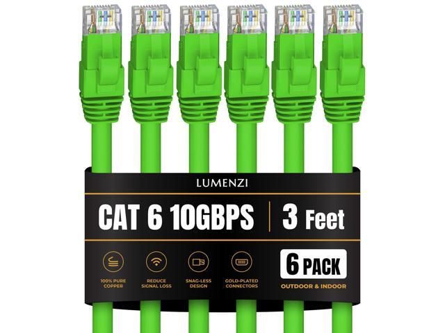 Click here for Lumenzi Cat 6 Ethernet Cable 3 FT in Green 6 Pack... prices