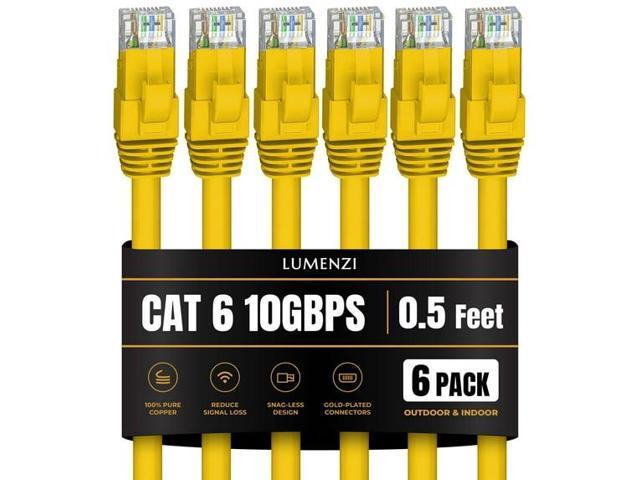 Click here for Lumenzi Cat 6 Ethernet Cable 0.5 FT in Yellow 6 Pa... prices