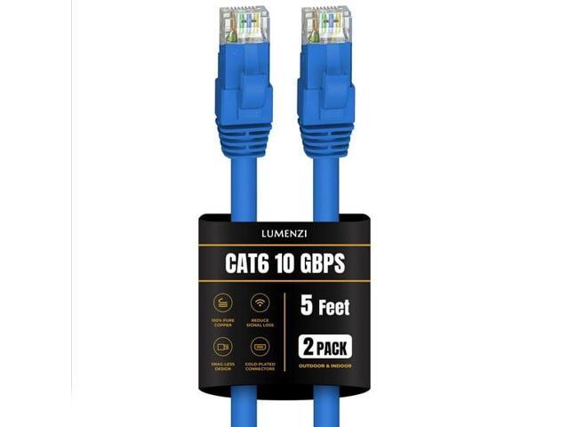 Click here for Lumenzi Cat 6 Ethernet Cable 5 FT in Blue 2 Pack 1... prices