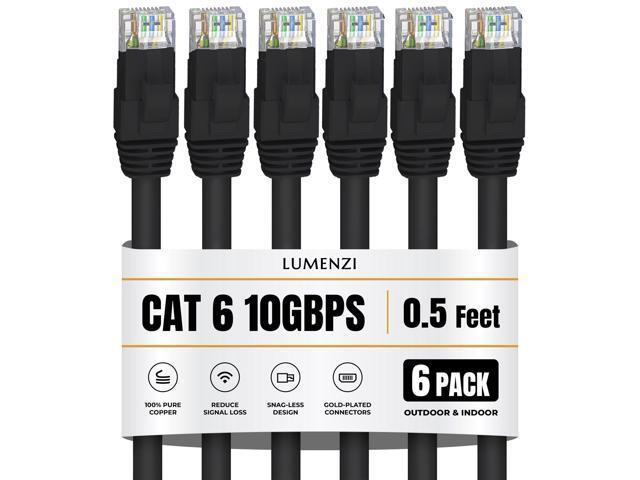 Click here for Lumenzi Cat 6 Ethernet Cable 0.5 FT in Black 6 Pac... prices
