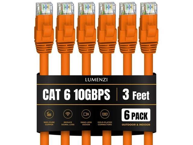 Click here for Lumenzi Cat 6 Ethernet Cable 3 FT in Orange 6 Pack... prices