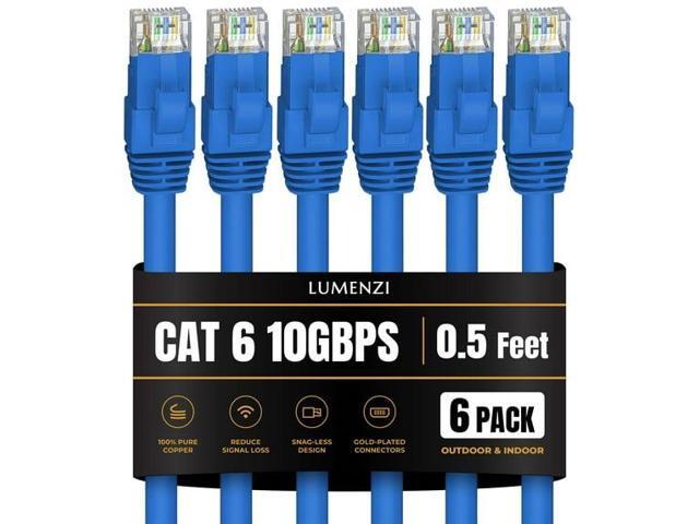 Click here for Lumenzi Cat 6 Ethernet Cable 0.5 FT in Blue 6 Pack... prices