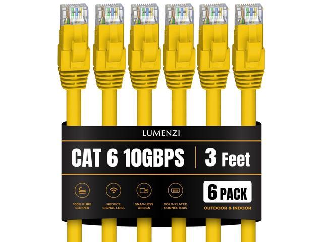 Click here for Lumenzi Cat 6 Ethernet Cable 3 FT in Yellow 6 Pack... prices