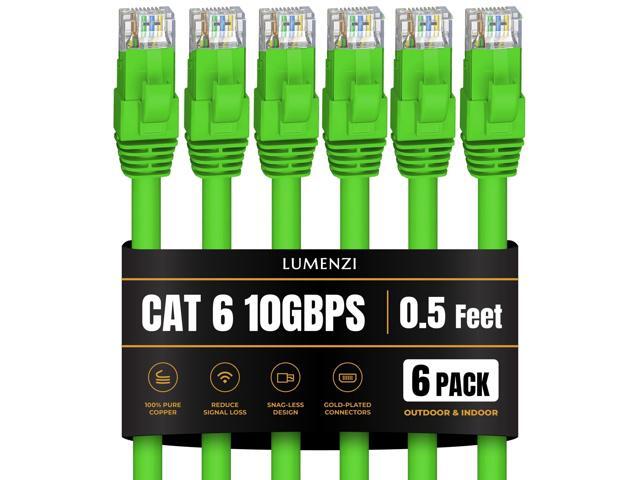 Click here for Lumenzi Cat 6 Ethernet Cable 0.5 FT in Green 6 Pac... prices