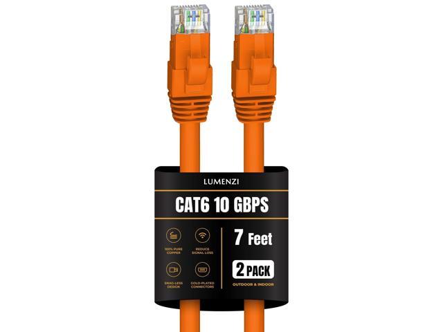 Click here for Lumenzi Cat 6 Ethernet Cable 7 FT in Orange 2 Pack... prices