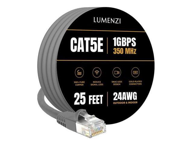 Click here for Lumenzi Cat 5e Ethernet Cable 25 FT in Grey 1 Gbps... prices