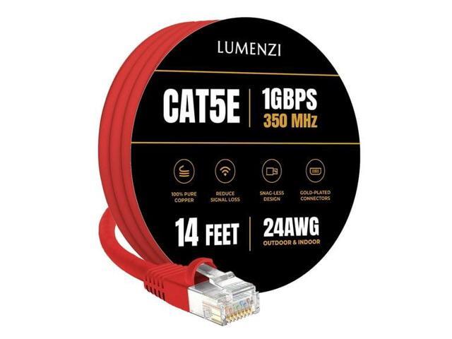 Click here for Lumenzi Cat 5e Ethernet Cable 14 FT in Red 1 Gbps... prices